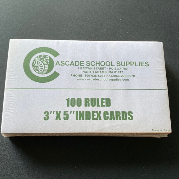 Cascade Sport | Other | Back To School 0 Ruled 3 X 5 Index Cards | Poshmark